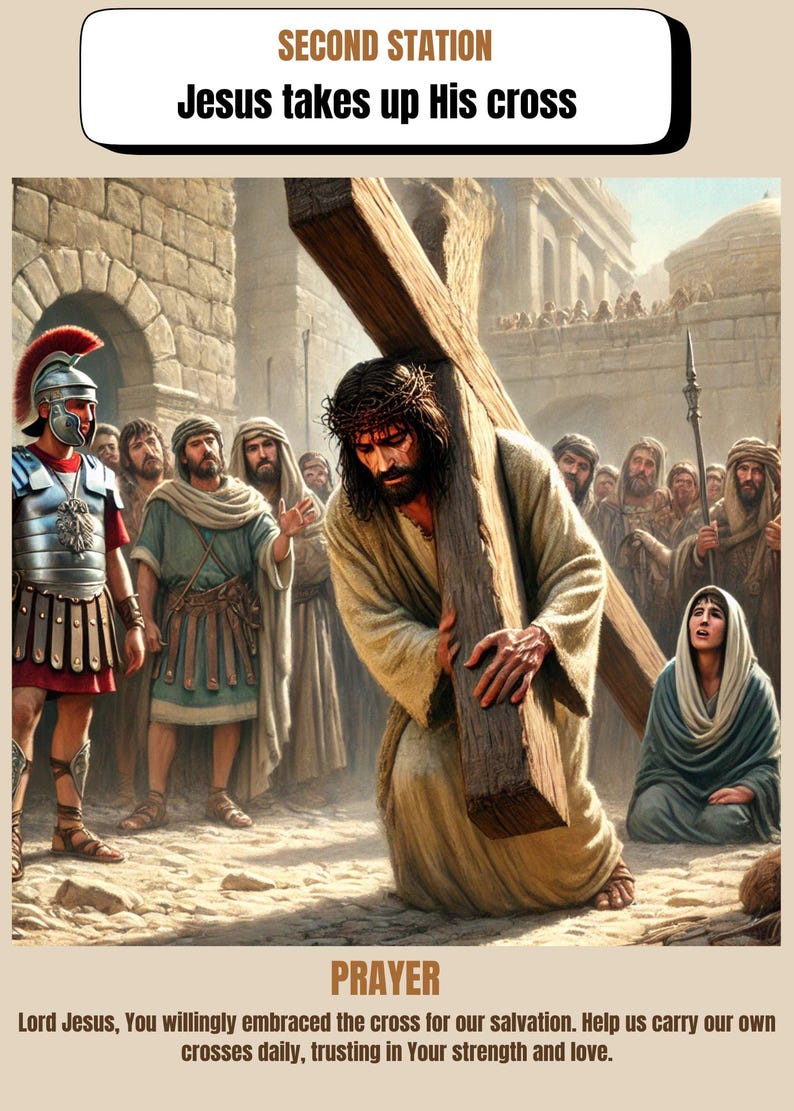 Catholic Stations of the Cross Art: Lent Prayer Cards (digital Download ...