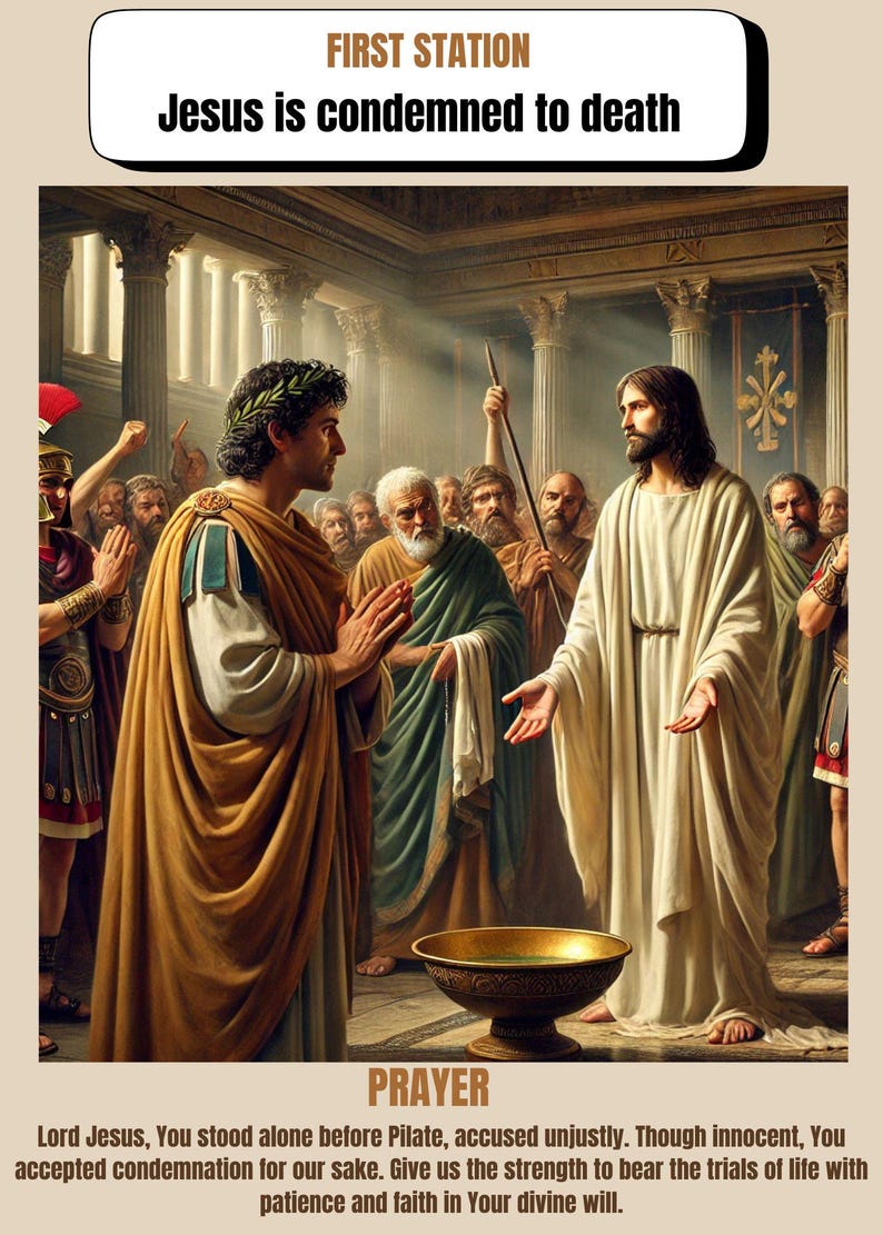 Catholic Stations of the Cross Art: Lent Prayer Cards (digital Download ...