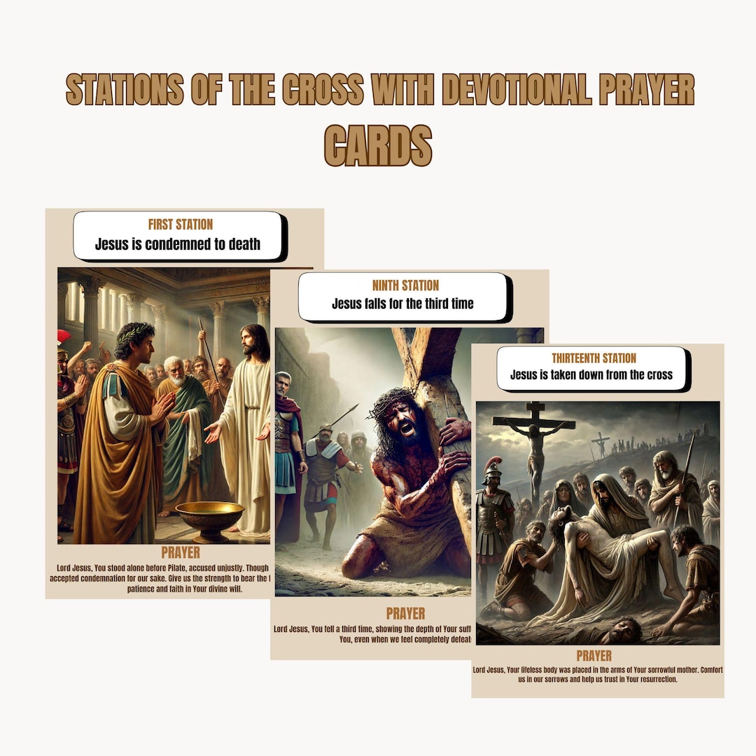 Catholic Stations of the Cross Printable Prayer Cards, Lent Devotional ...