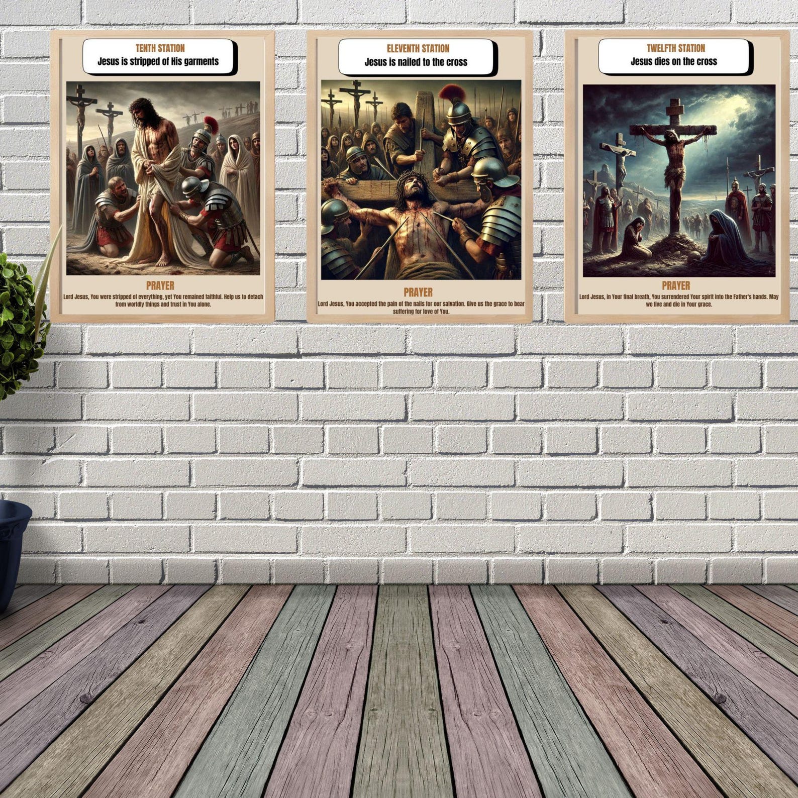 Catholic Stations of the Cross Art: Lent Prayer Cards (digital Download ...