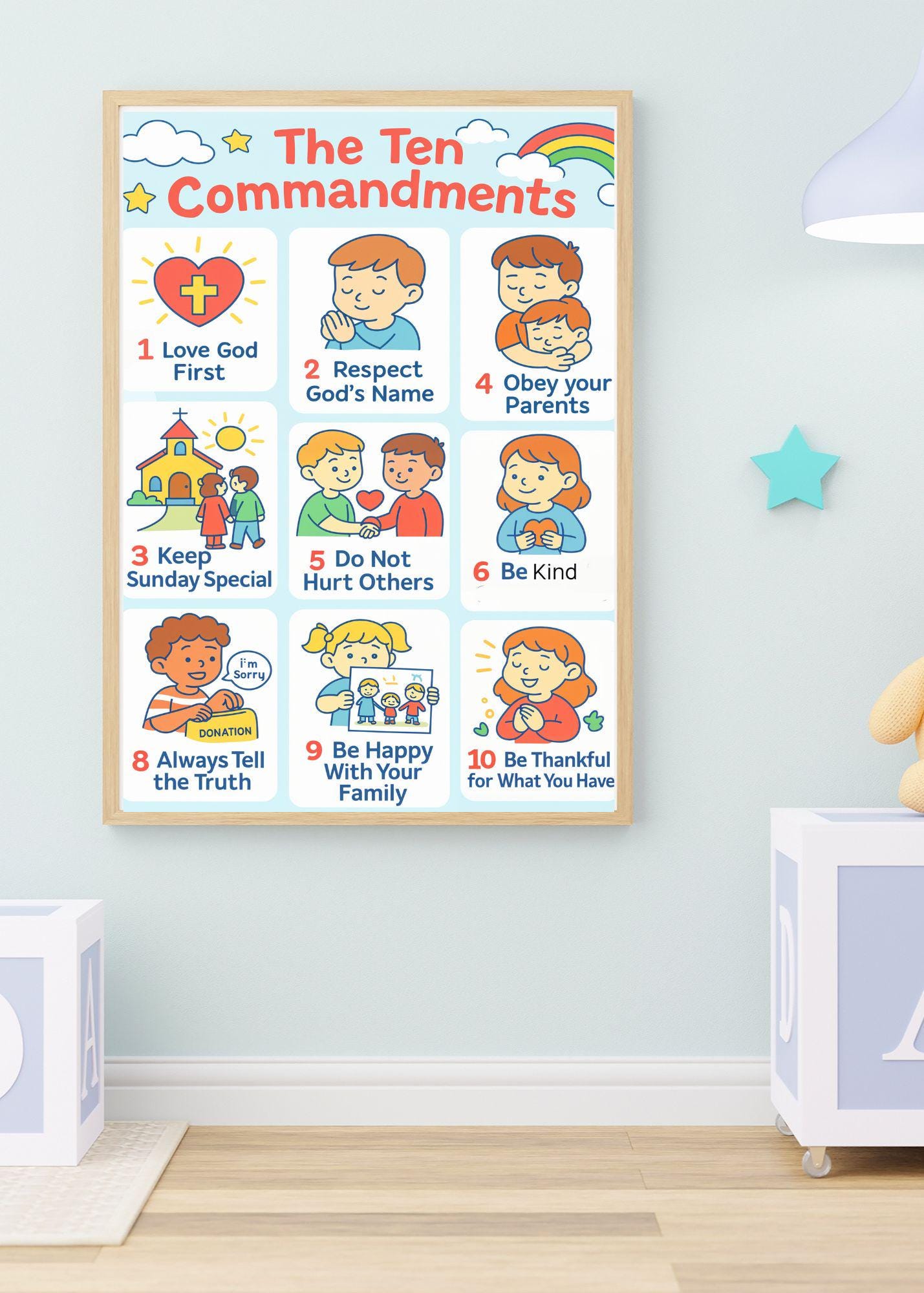 The 10 Commandments Printable Activity for Kids, Bible Crafts, Sunday ...