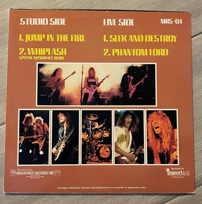 Metallica Whiplash (neck Brace Remix) 1984 Megaforce MRS-O4 - Original Press LP Silver Label ...