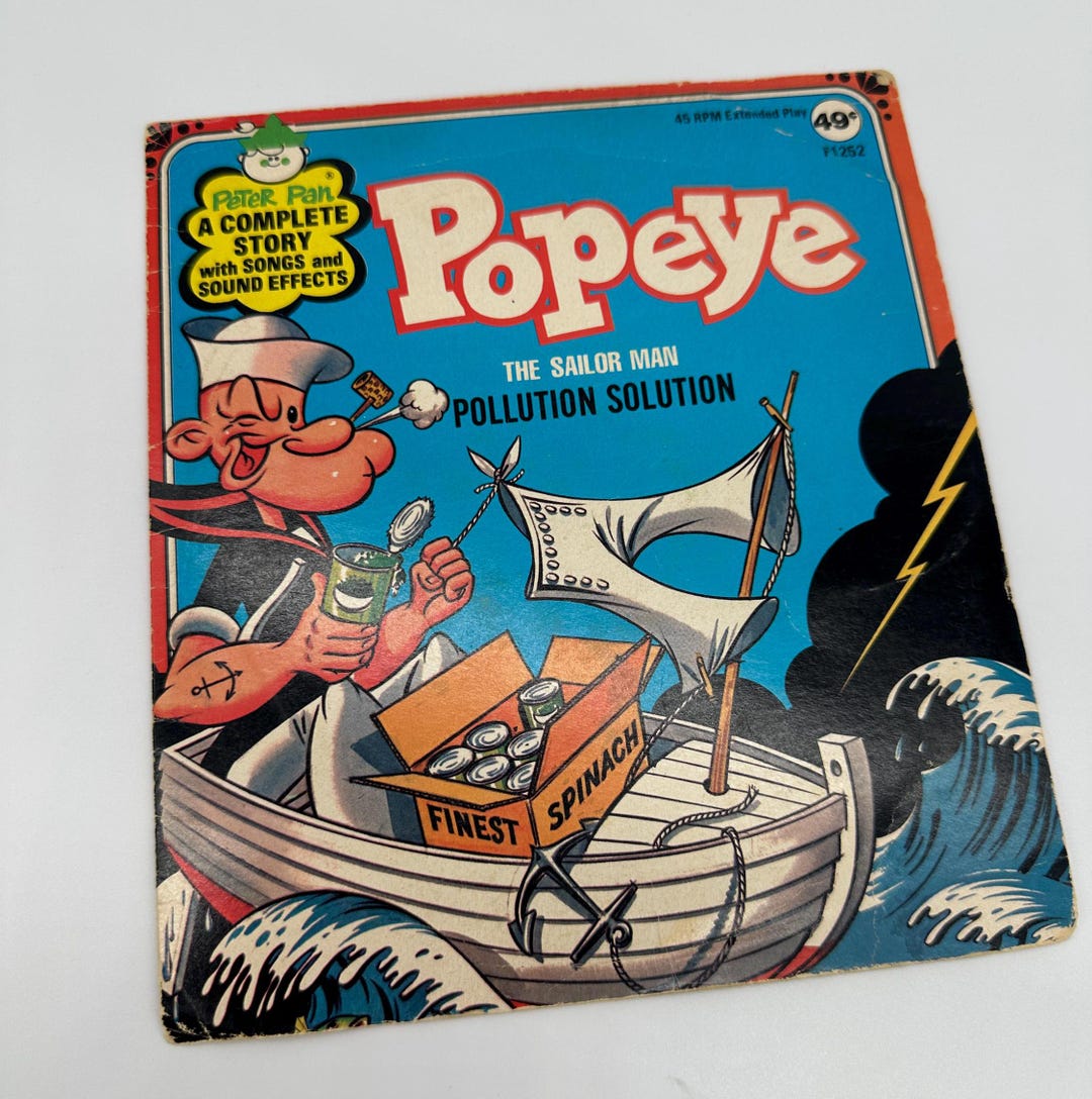 Popeye 7” Vinyl 45 Record 45RPM - 1973 - Complete Story - Pollution ...