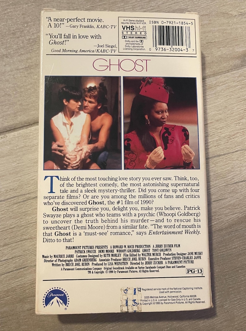 Ghost VHS Movie - 1990 - Paramount - Vintage - Great Condition - Demi ...