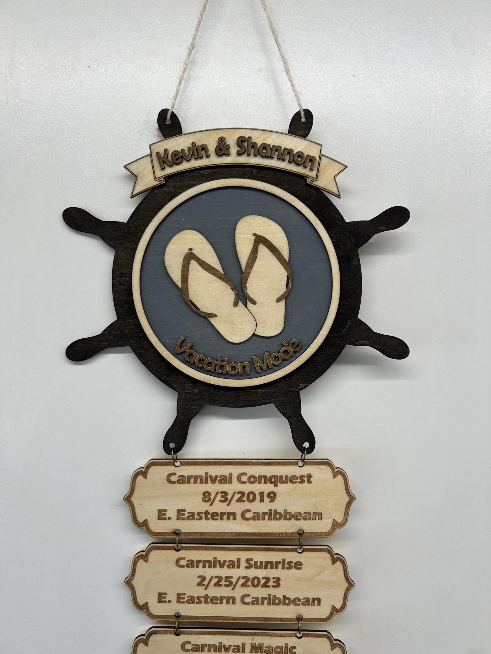 Personalized Cruise Door Display-ship Wheel- Flip Flop 2d-memory ...