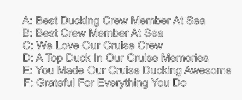 Cruise Crew Appreciation Token: Duck Pin, Magnet, Keychain - Etsy