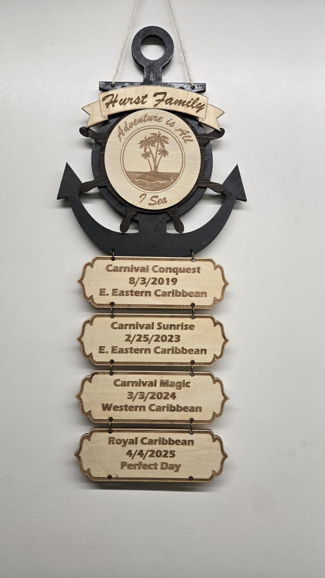 Personalized Cruise Door Display: Ship Wheel Anchor Memory Tracker - Etsy