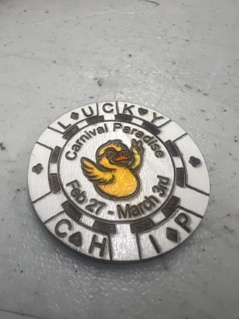 Laser Engraved Cruising Duck Poker Chip: Personalized Cruise Keepsake ...