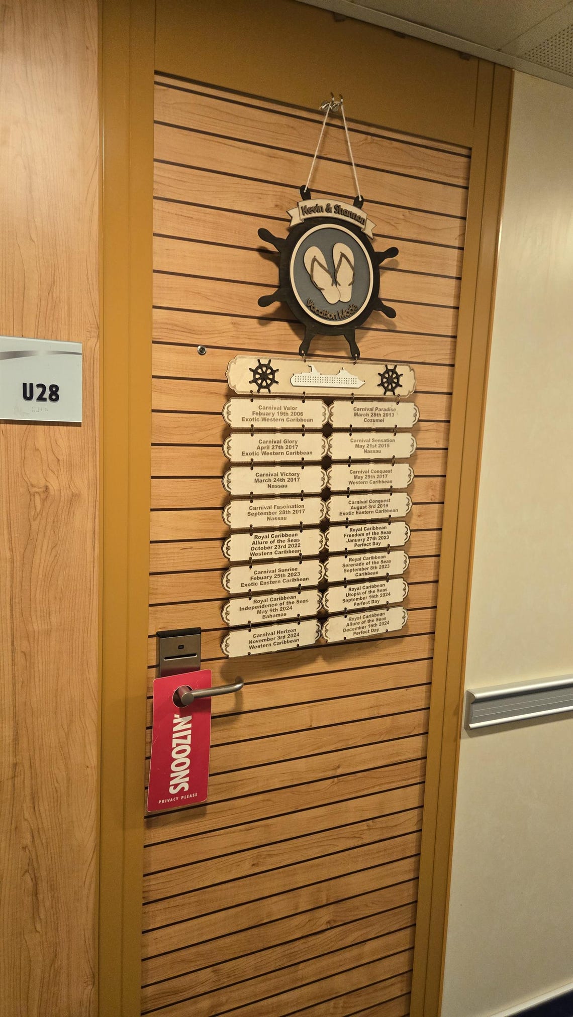 Personalized Cruise Door Display-ship Wheel- Flip Flop 2d-memory ...