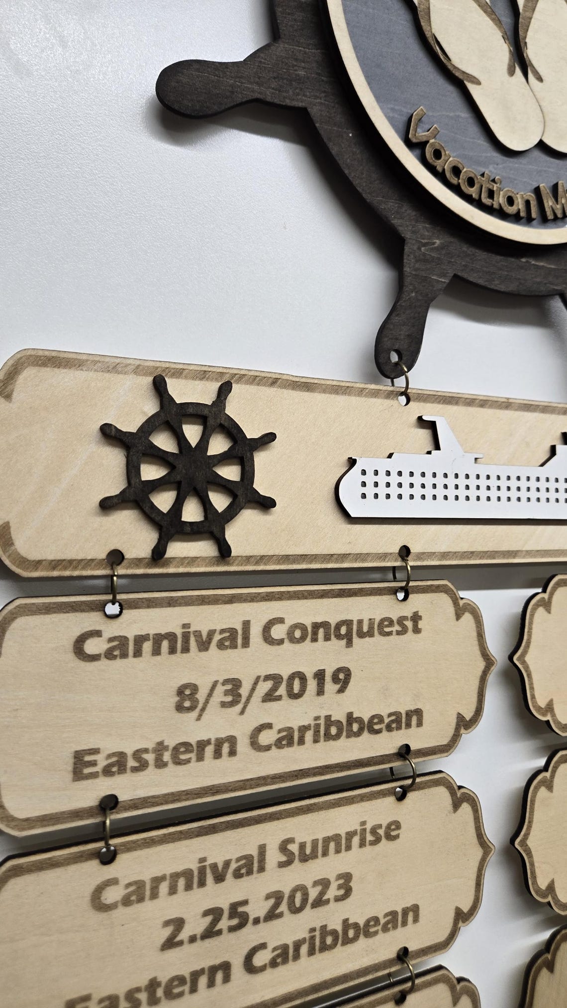 Personalized Cruise Door Display-ship Wheel- Flip Flop 2d-memory ...