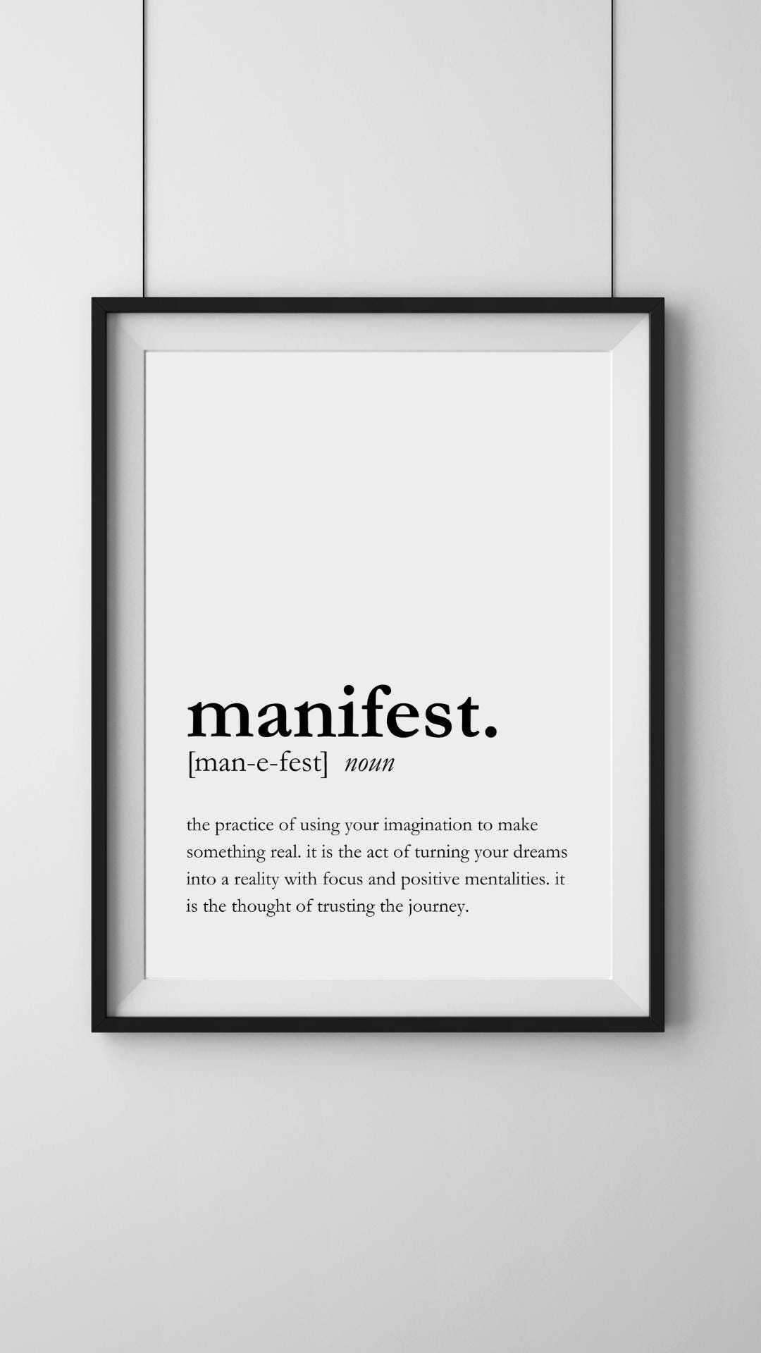 Manifest Quote Poster Motivational Wall Art Positive Affirmation Home ...