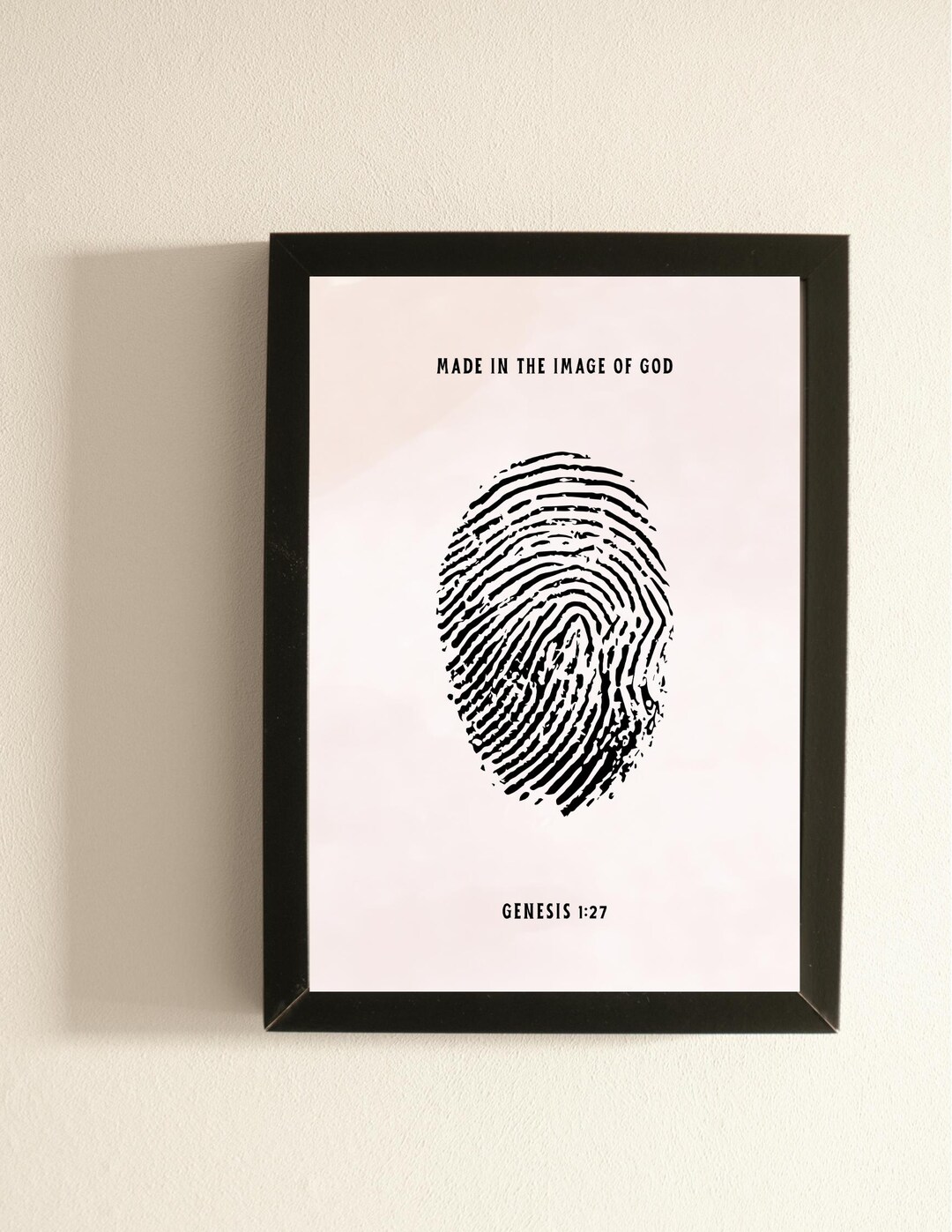 Fingerprint Christian Wall Art | Genesis 1:27 Scripture (digital ...