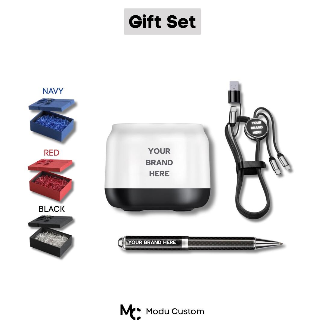 Custom Logo Corporate Gift Set | Custom Bluetooth Speaker, 2-in-1 ...