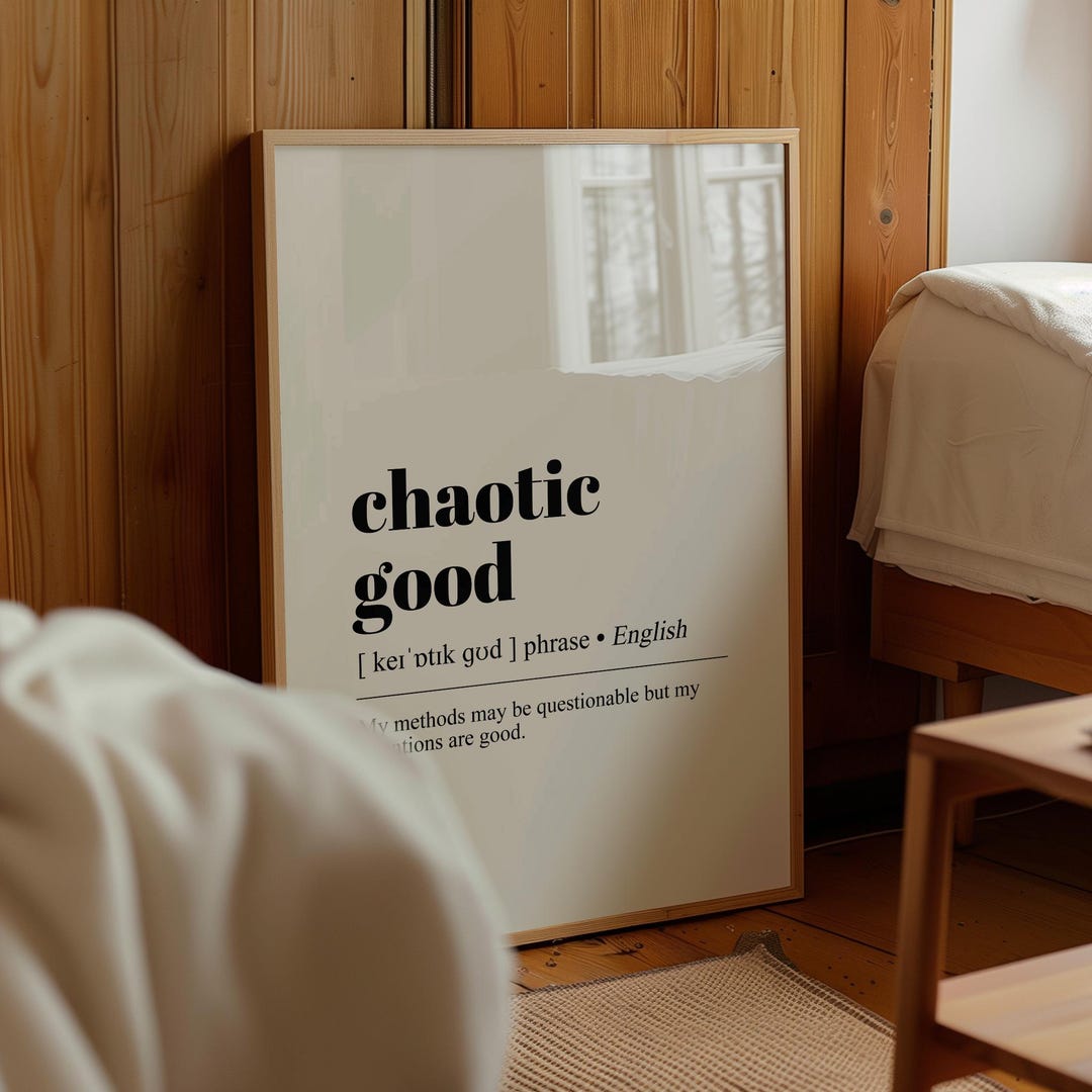 Chaotic Good Definition Printable Wall Art Prints Moral Compass ...