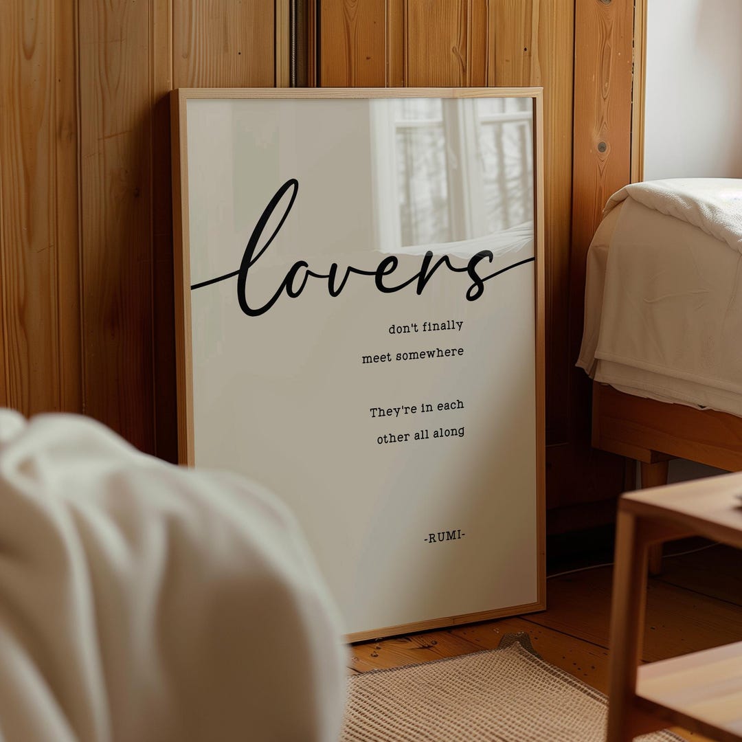 Rumi Lovers Quote | Printable Wall Art Prints | Inspirational Quotes ...