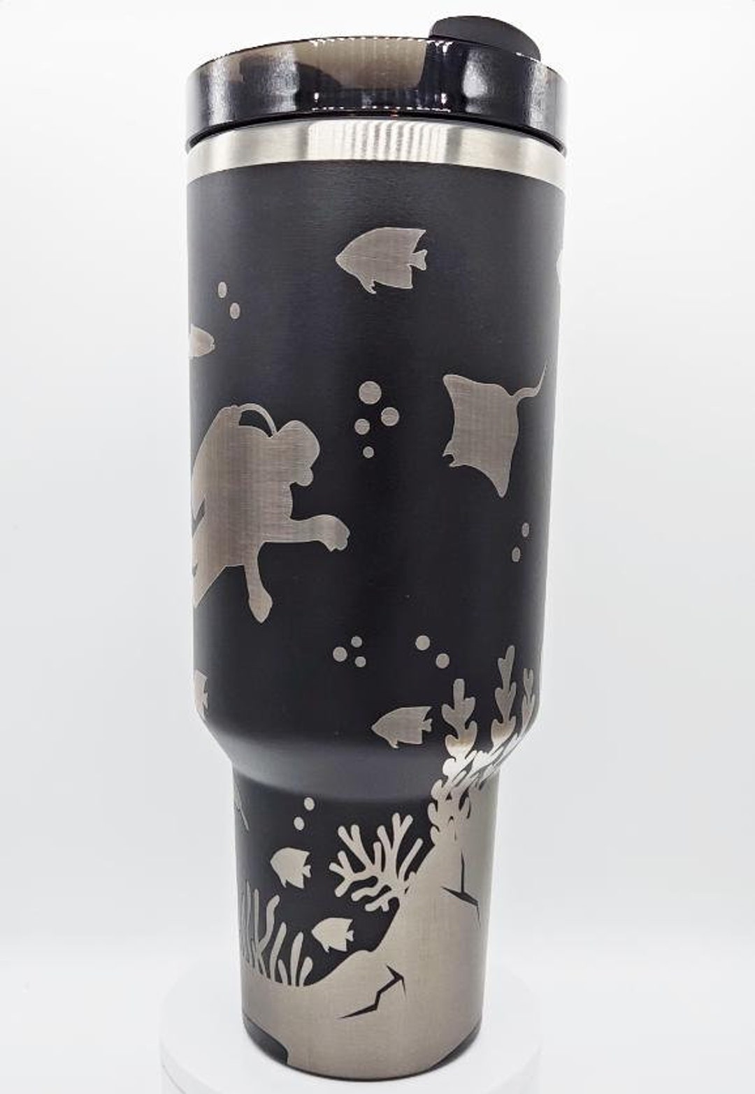 40 Oz Scuba Diver Laser Engraved Stainless Steel Tumbler, Gift for ...