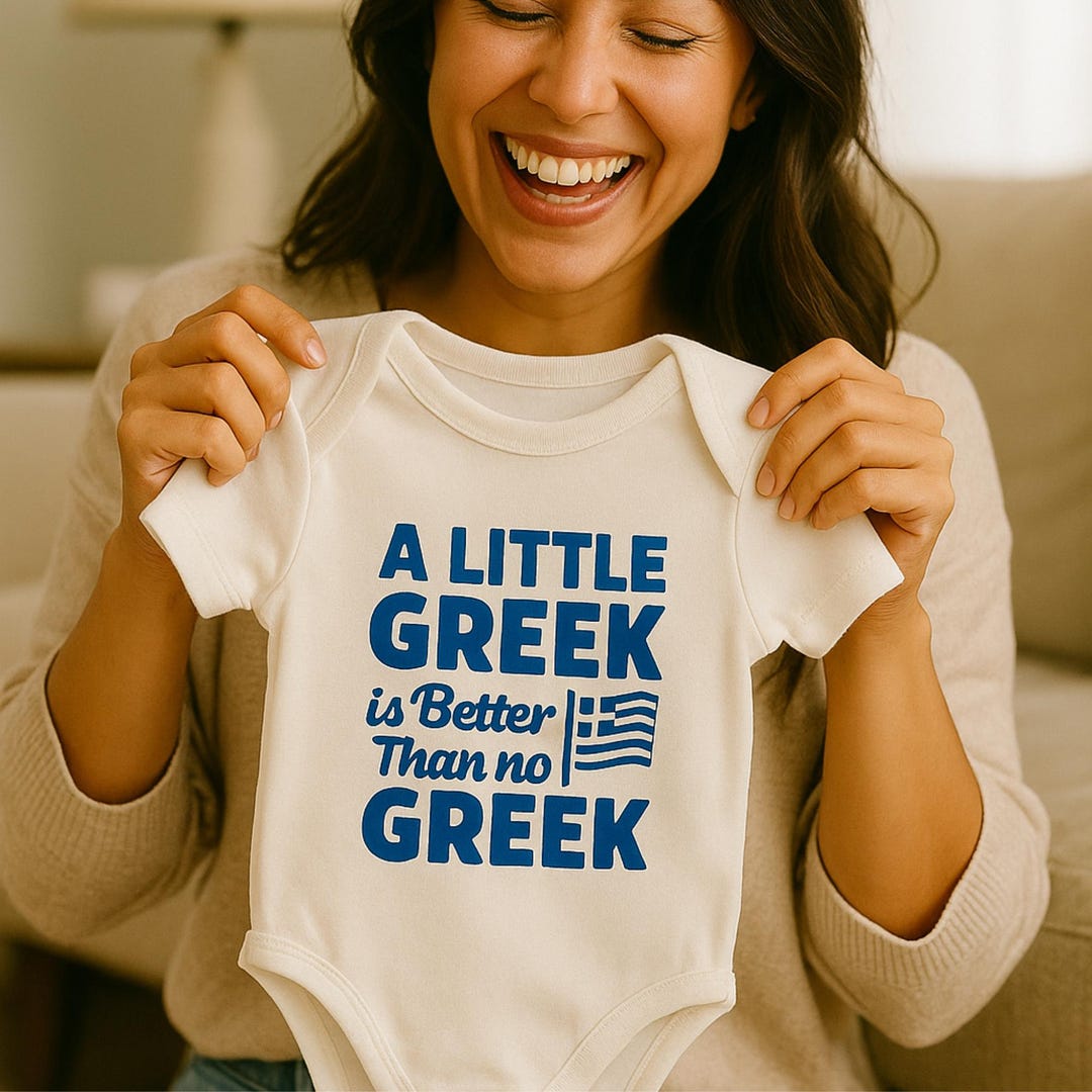 Funny Greek Baby Onesie: Yiayia Approved, Greek Roots Bodysuit - Etsy
