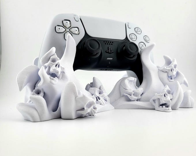 Fire Skull Controller Stand - 3D Printed Gaming Accessory for Desk or ...