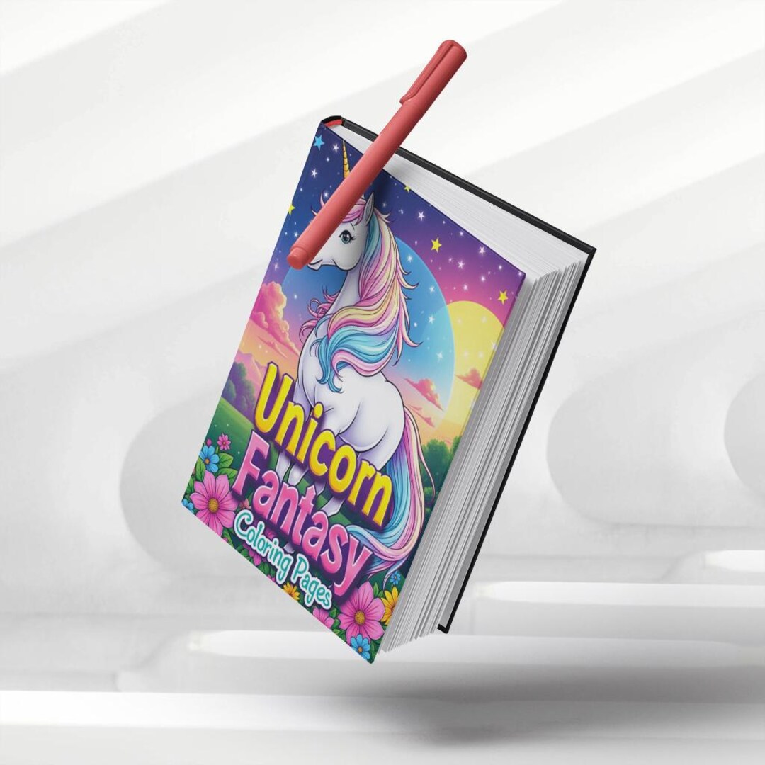 Unicorn Fantasy Coloring Pages: Kids Coloring Book, Magical Unicorn ...