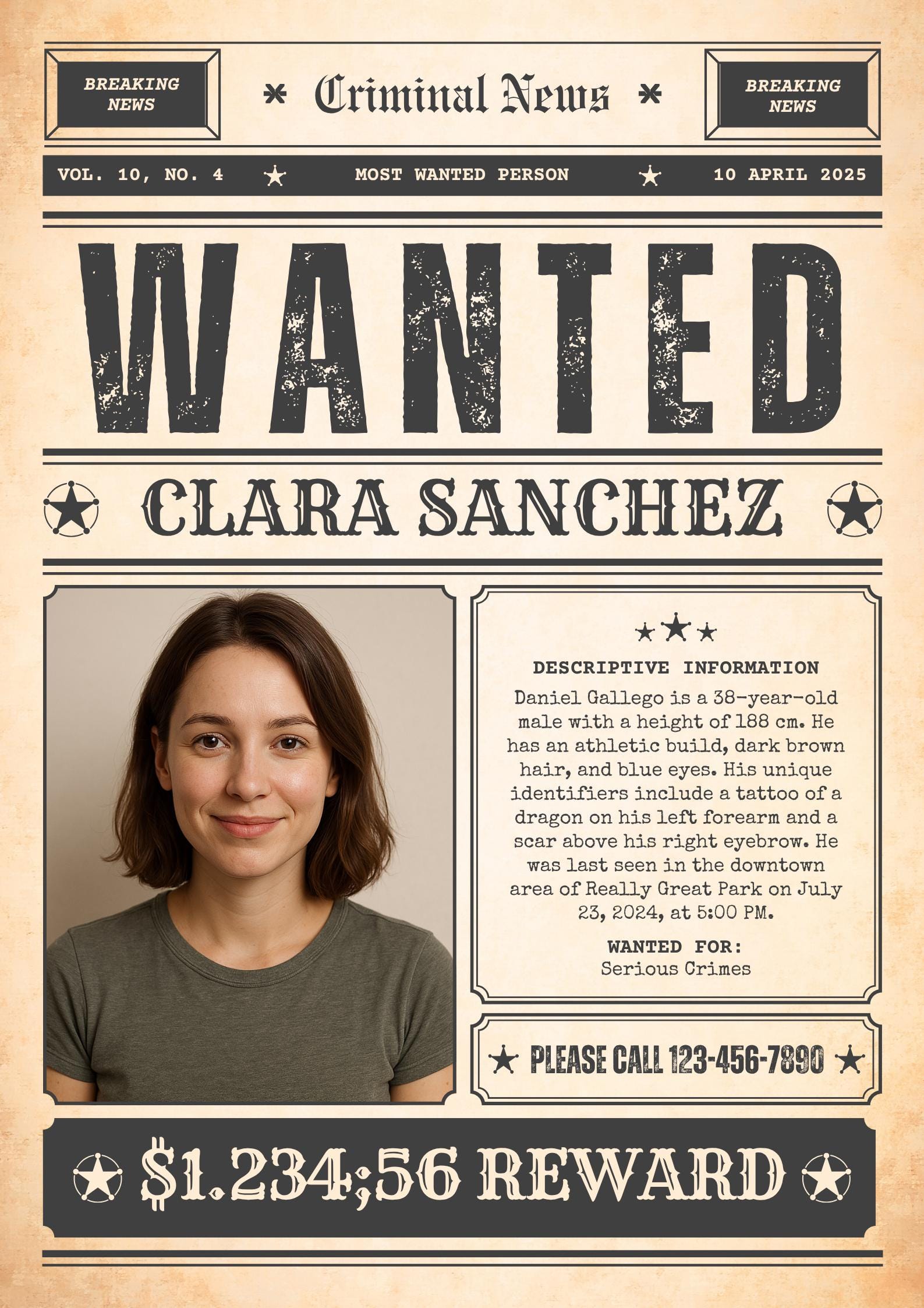 Personalized Wanted Poster Template – Edit Online With Canva – Funny ...