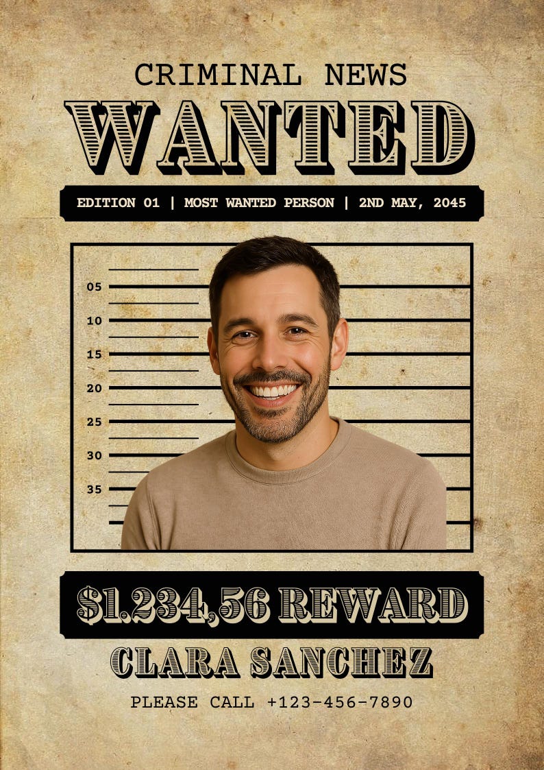 Personalized Wanted Poster Template – Edit Online With Canva – Funny ...