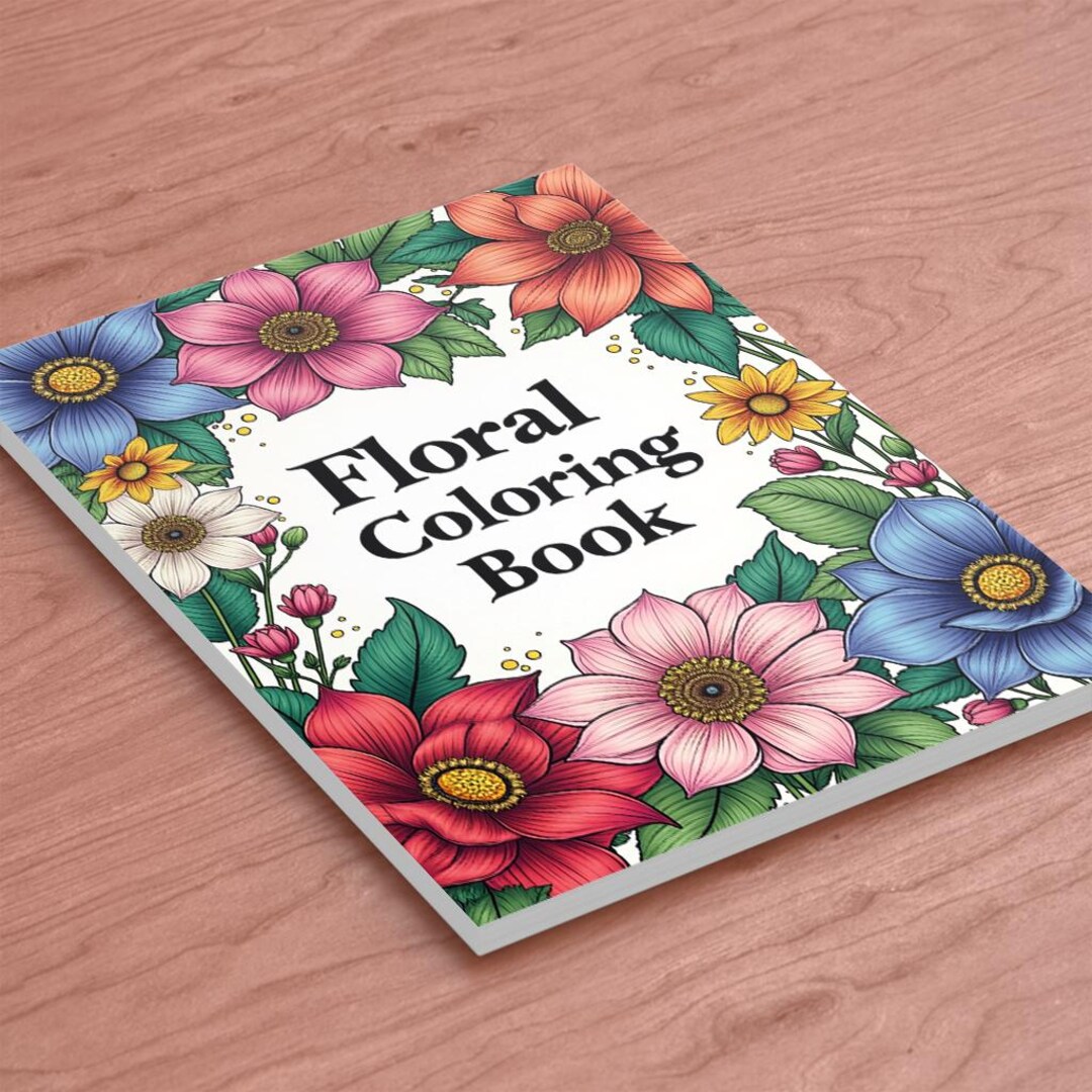 Floral Coloring Book: Kids Coloring Books, Flower Coloring Pages ...