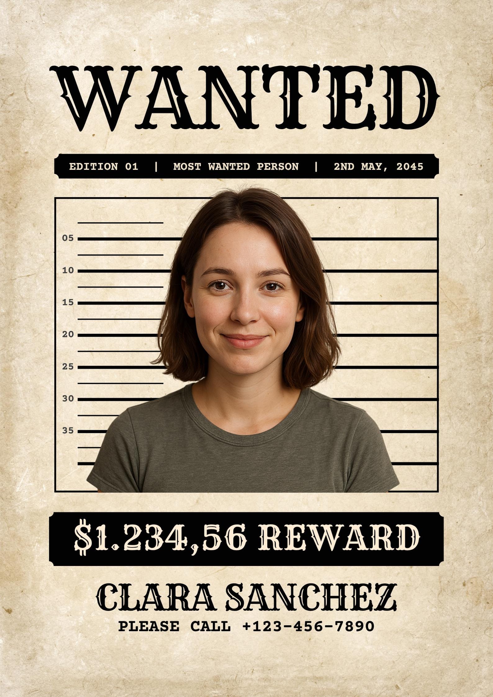 Personalized Wanted Poster Template – Edit Online With Canva – Funny ...