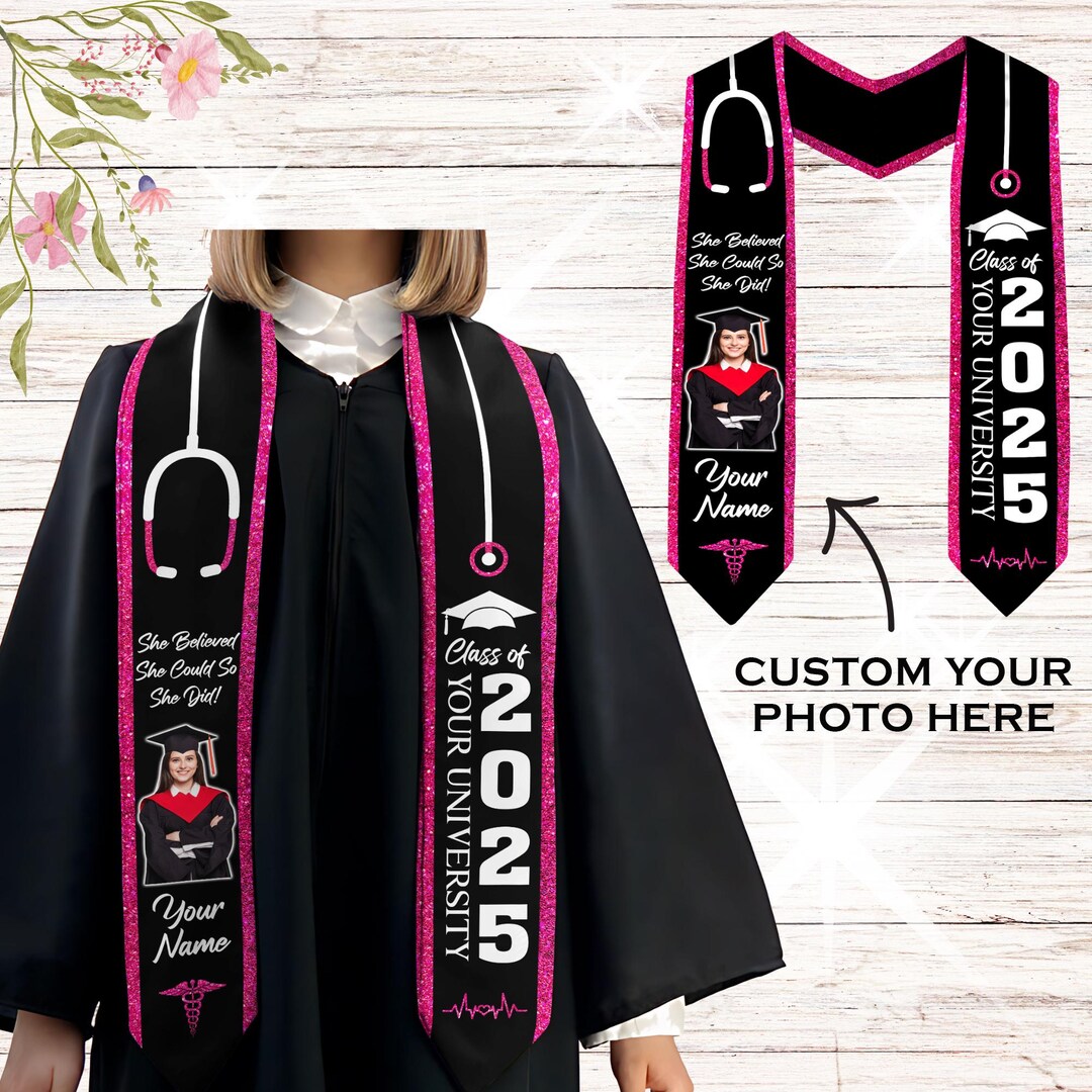 Nurse Graduation Sash With Photo, Class of 2025 RN Sash, Custom ...