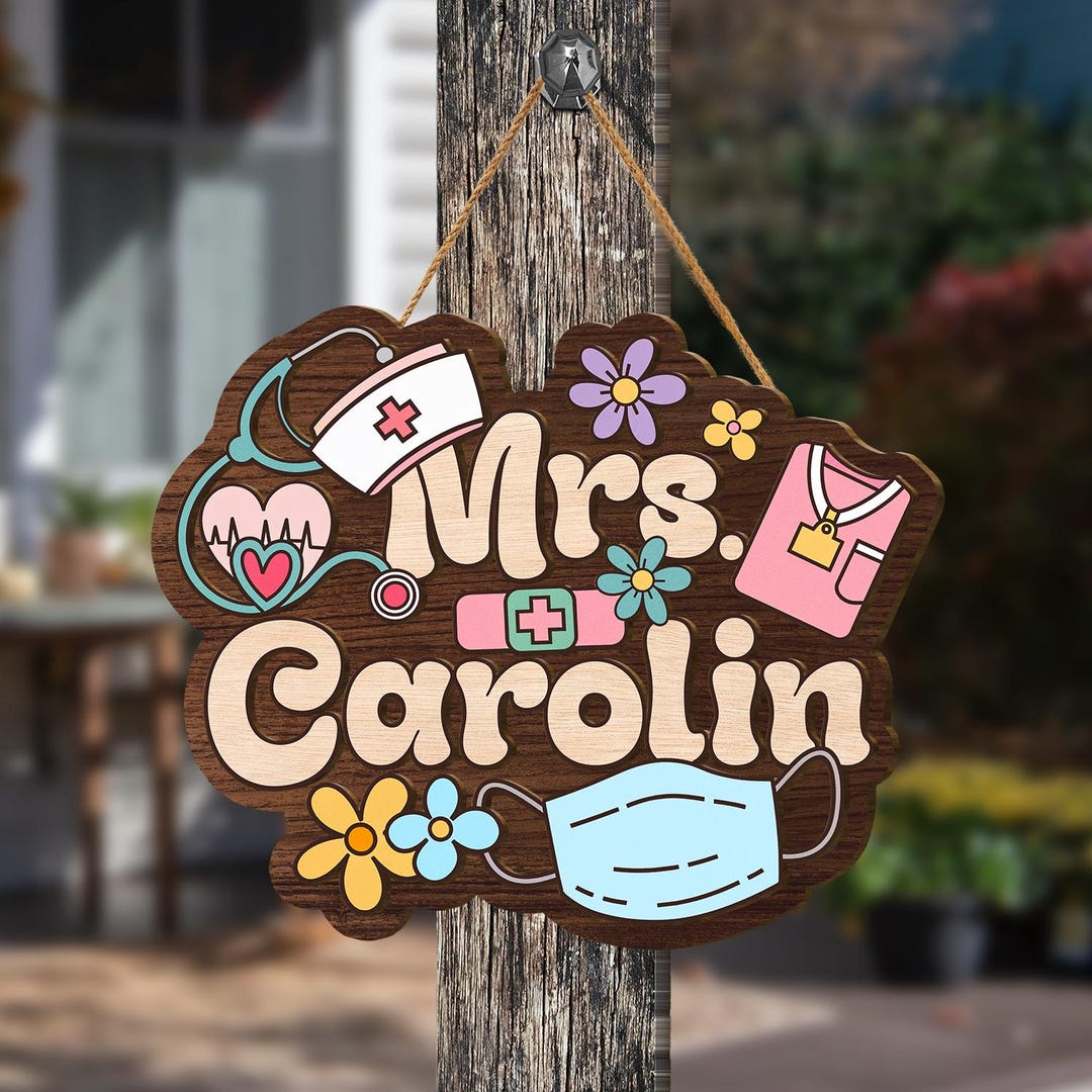 Personalized Nurse Door Sign, Custom Nurse Wooden Sign, Nurse Door ...