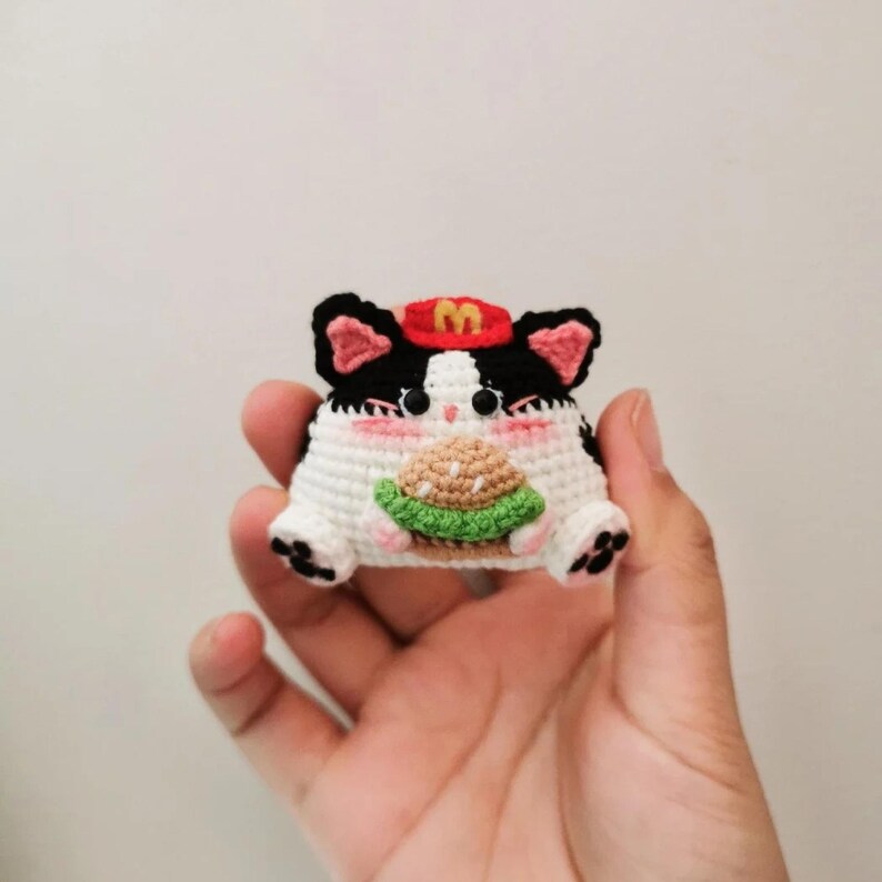 Cat Rice Ball Hook, Adorable Cat Hook, Mini Cat Hook, Cat Crochet Craft ...