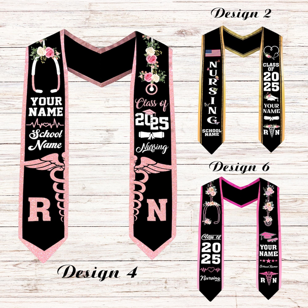 Personalized Nursing Graduation Stoles, RN Nursing 2025 Graduation ...