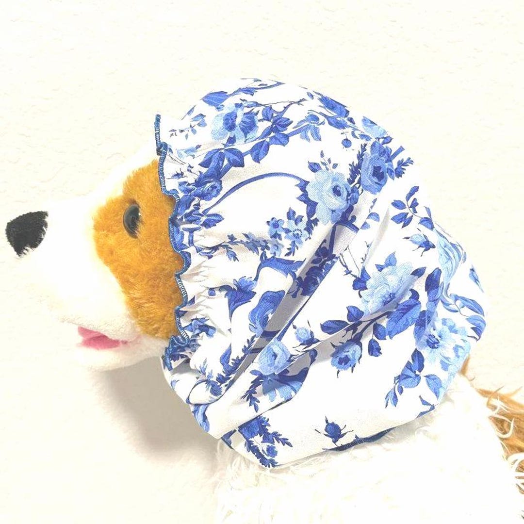 Blue Roses Cotton Dog Snood: Long Ear Protection for Cavalier & Cocker ...