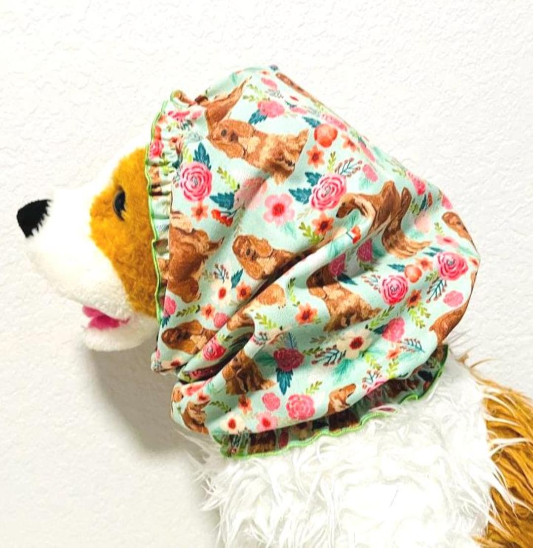 Cocker Spaniel Dog Snood: Flower Garden Print, Cotton, Long Ear ...