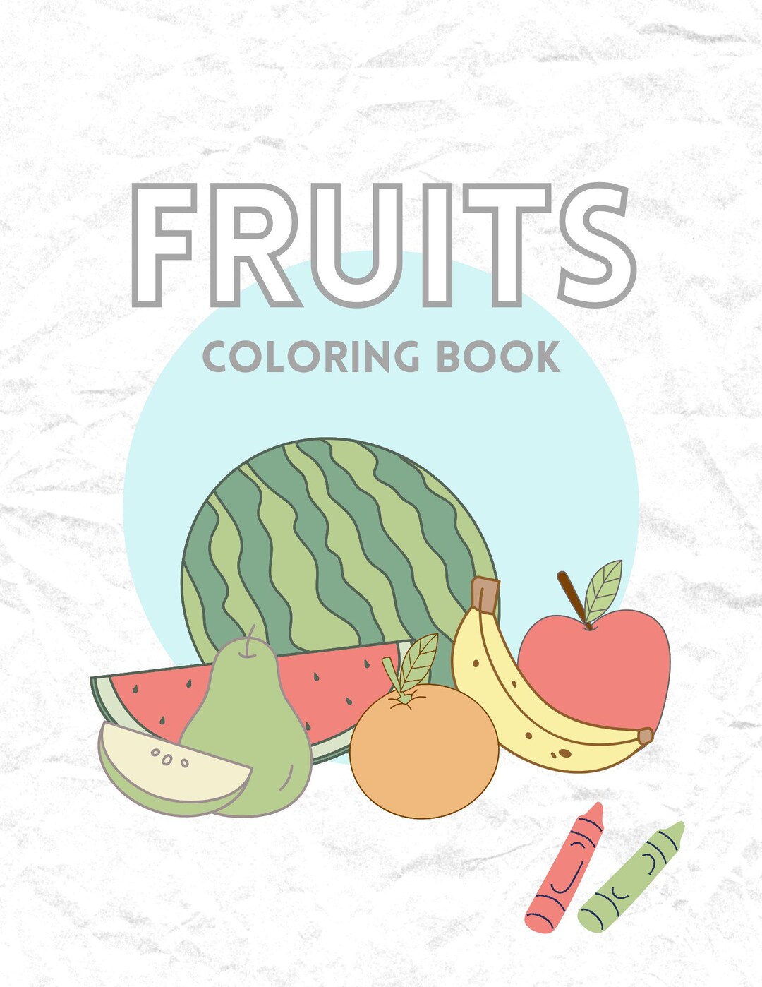 25 Page Fruit Coloring Book, Kids Activity, Educational, Preschool ...