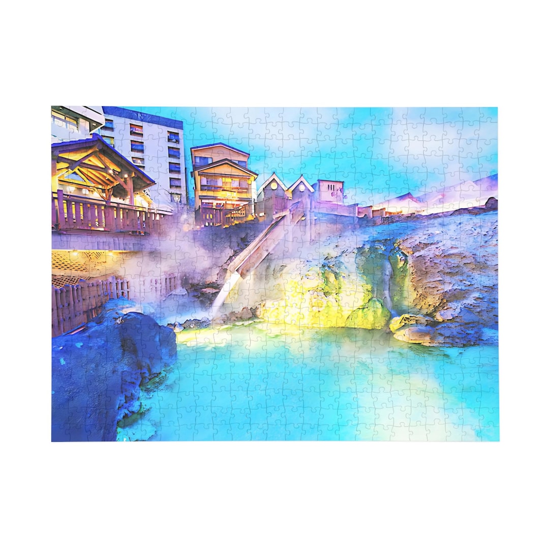 Jigsaw Puzzle for Adults Japanese Fantasy Landscape, Hot Springs, Art ...