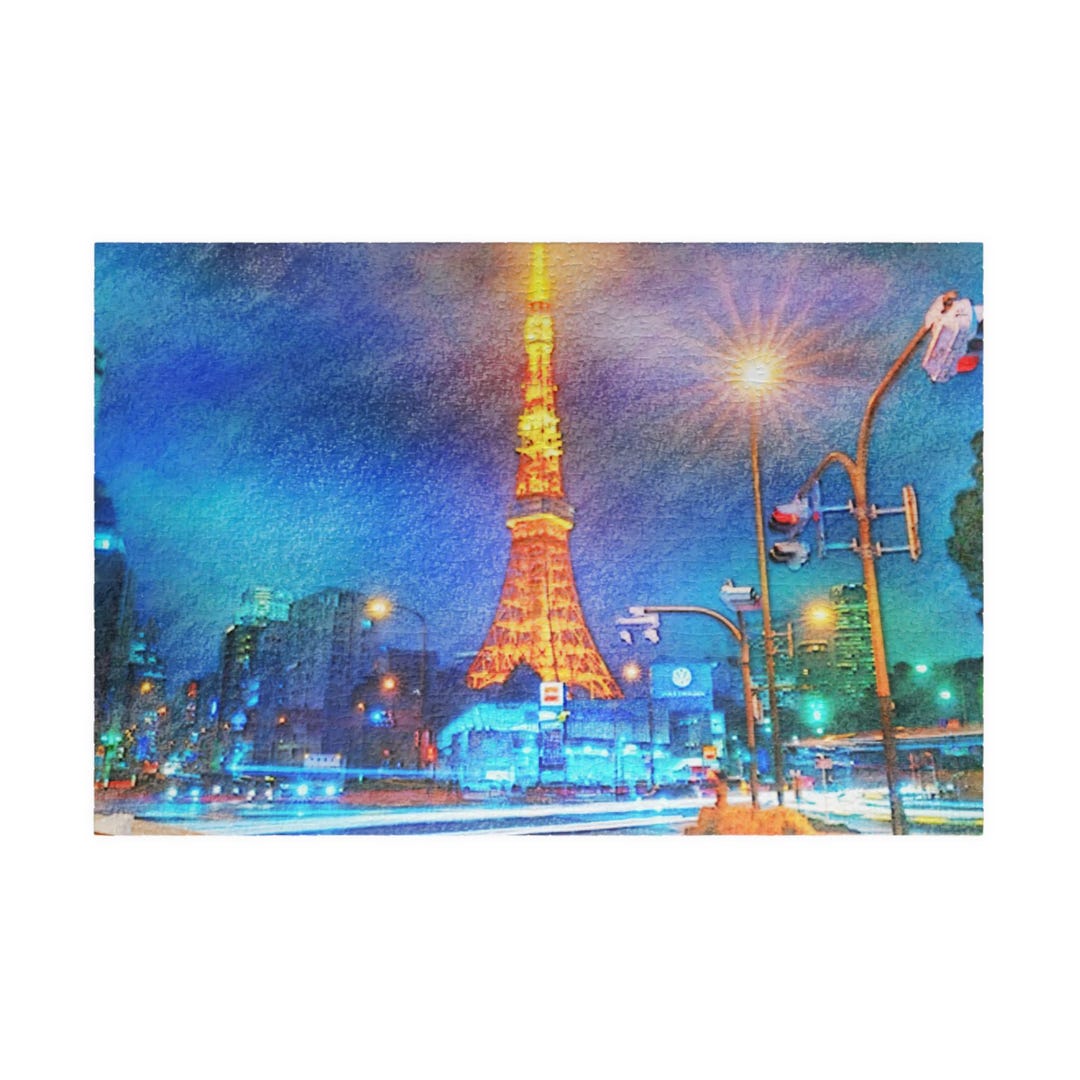 Jigsaw Puzzle, Tokyo Night Skyline, Tokyo Tower, Urban Chic, Adults ...