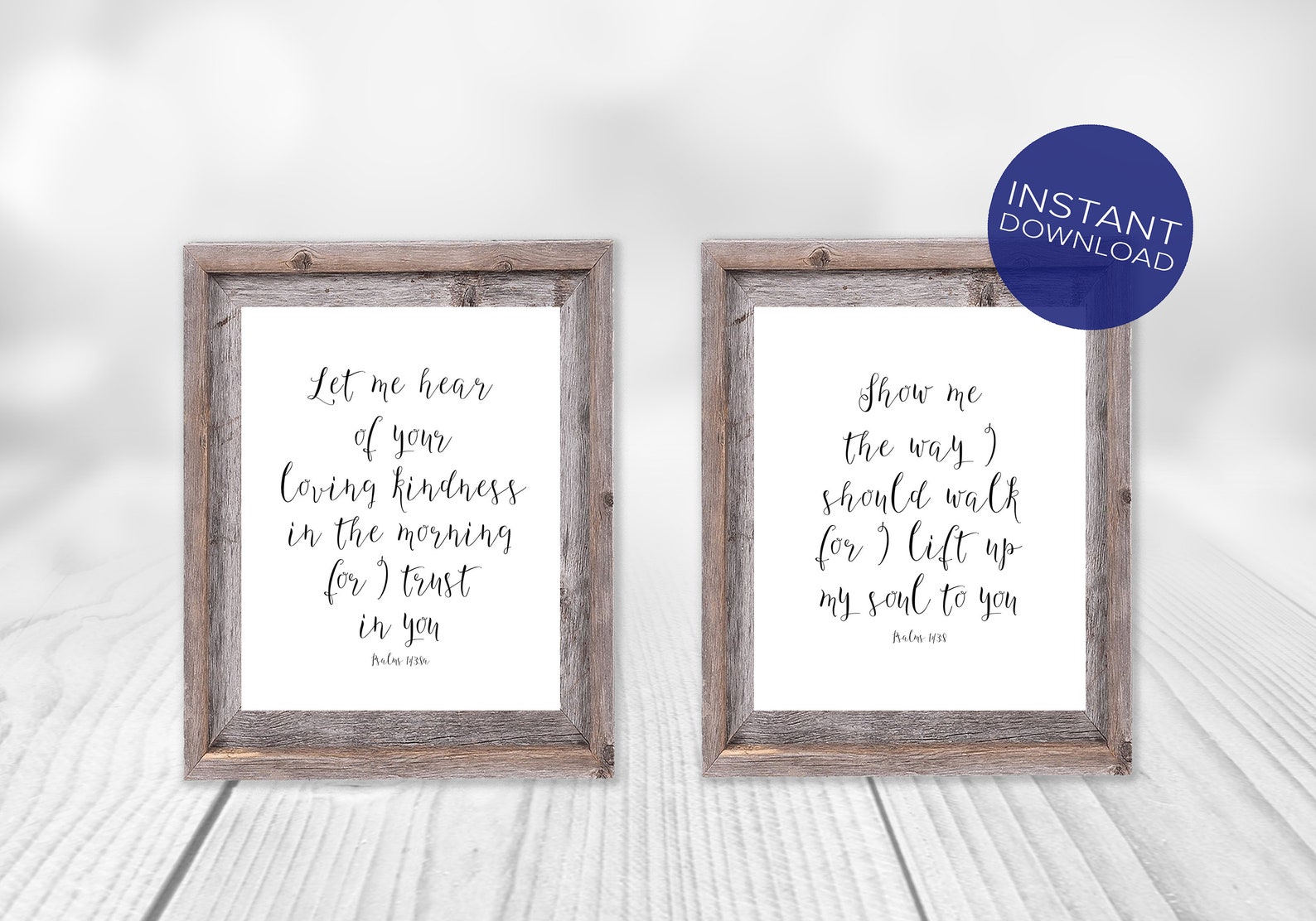 Psalm 143:8 Scripture Verse Art Printable Wall Art Set | Etsy
