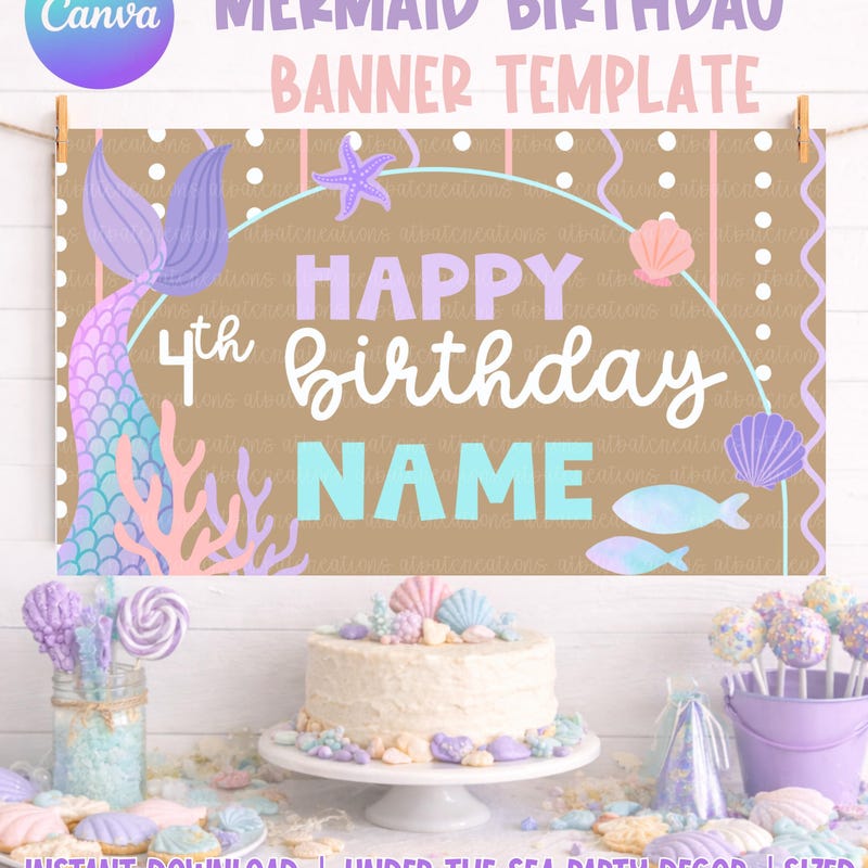 Banner Design Mermaid - Etsy