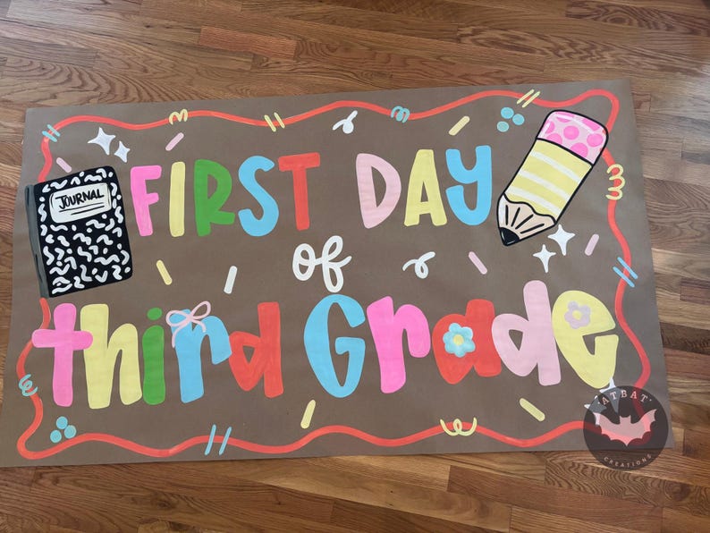 First Day of School Painted Banner - Etsy
