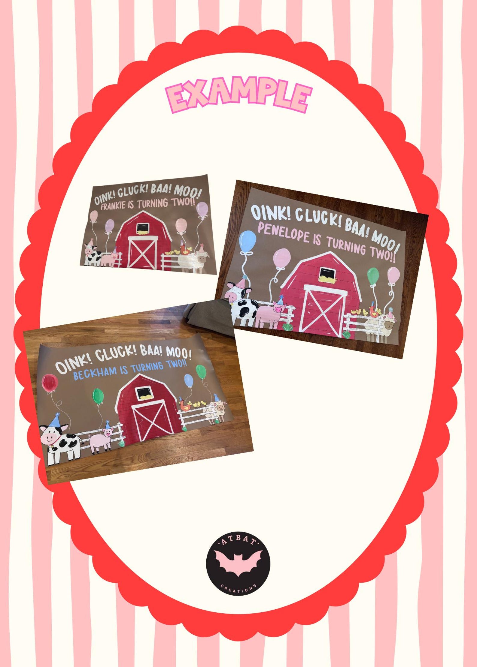 Farm Animal Themed Banner Template - Etsy