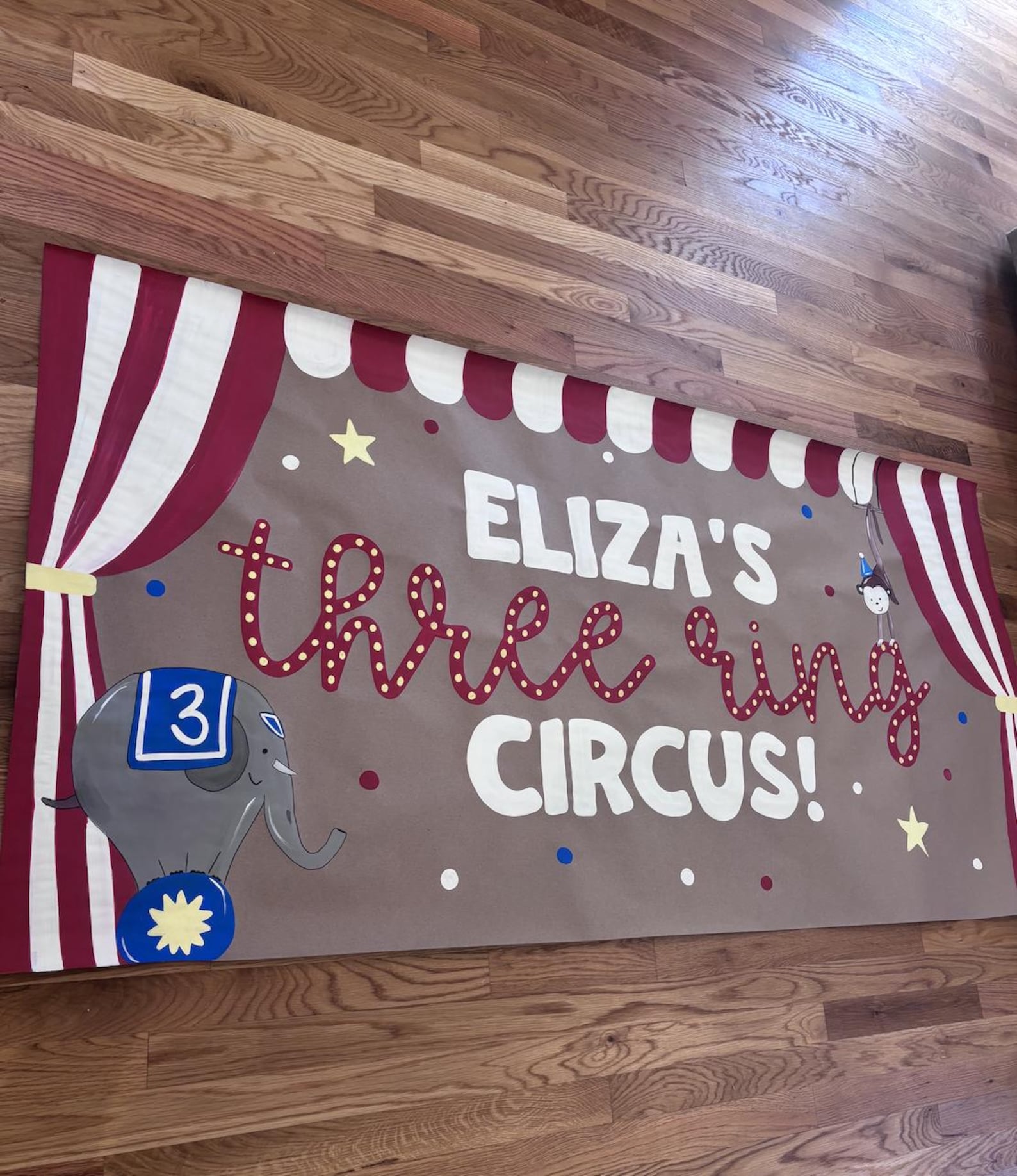Three Ring Circus Painted Banner - Etsy