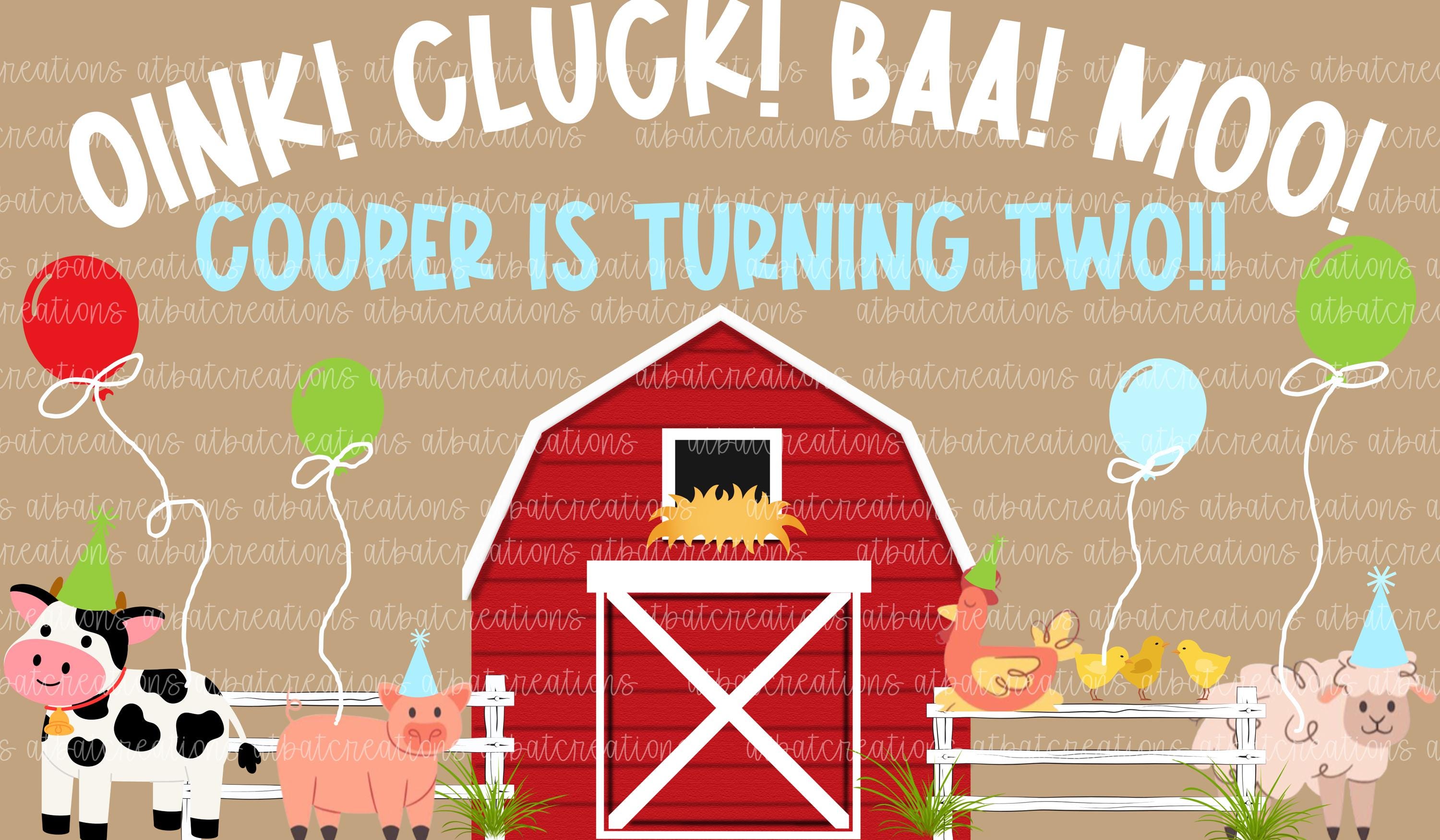 Farm Animal Themed Banner Template - Etsy