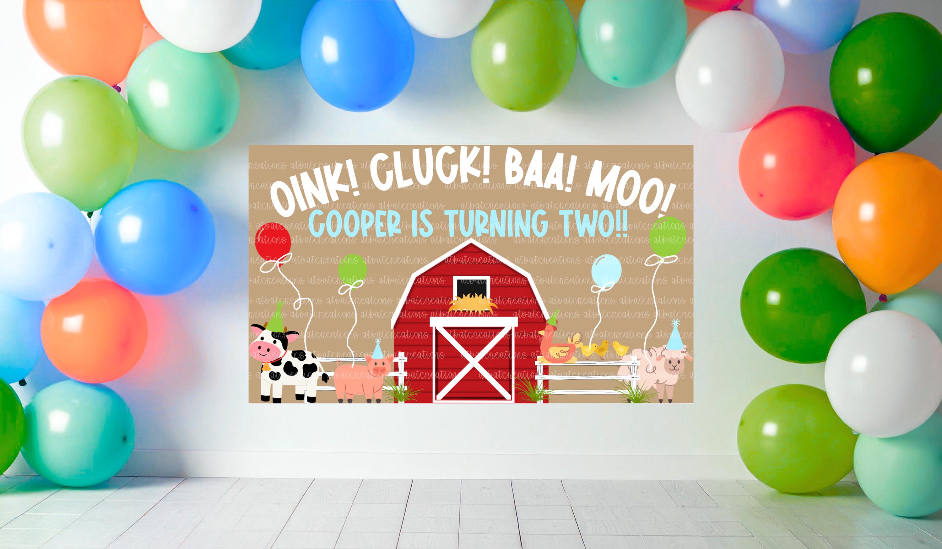 Farm Animal Themed Banner Template - Etsy