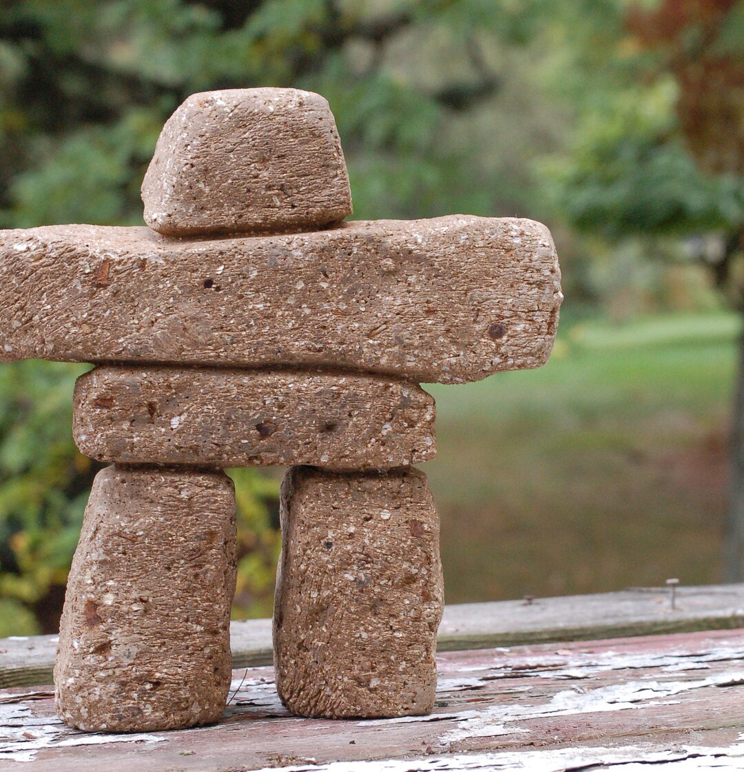Hypertufa Inukshuk | Big Nook 12"h (sandstone) | Inuit Stacked Stone ...