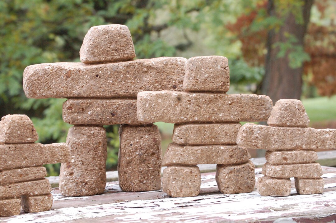 Hypertufa Inukshuk Family (sandstone) | Housewarming Gift | Garden Art ...