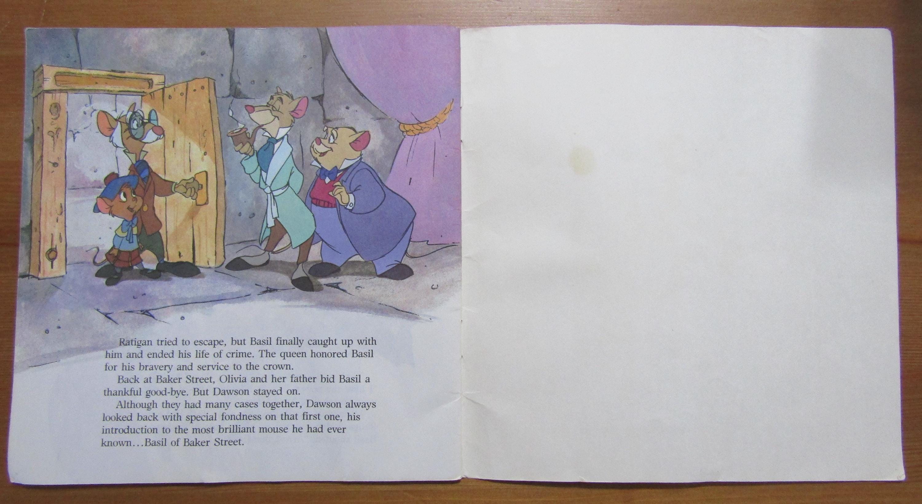 The Great Mouse Detective - Disney's 1986 Softcover Book - Etsy