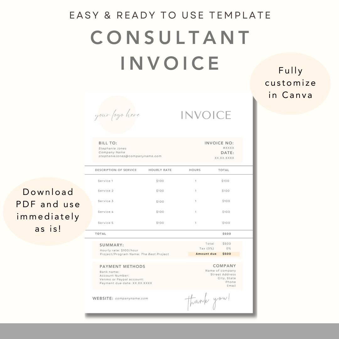 Invoice Template Consultant Invoice Project Management Tools ...