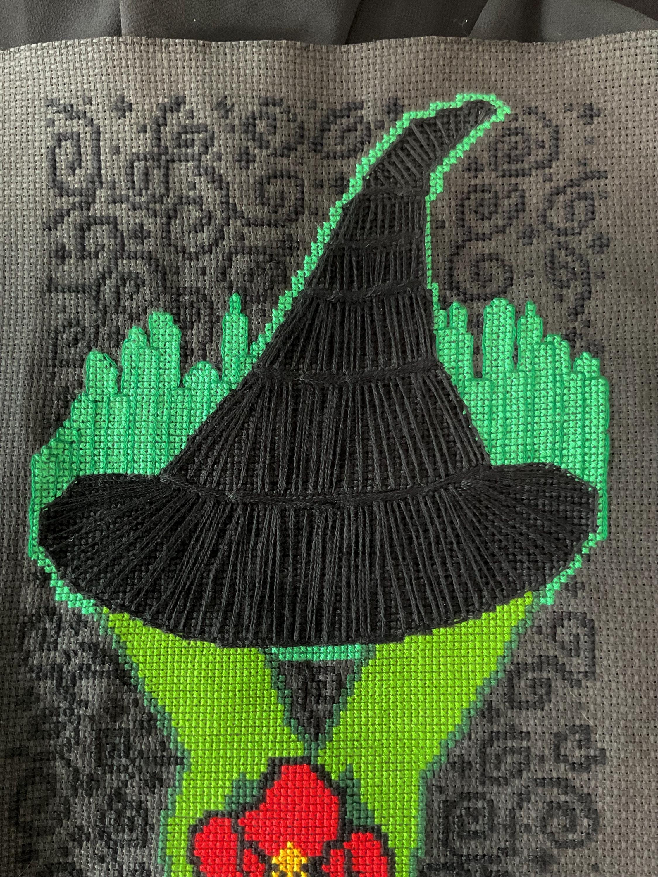 Wicked Elphaba Cross Stitch Pattern: Emerald City Poppy (PDF Pattern ...
