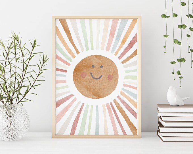 Cute Kids Art Print "sunshine", Original Illustration Giclée Print Wall ...