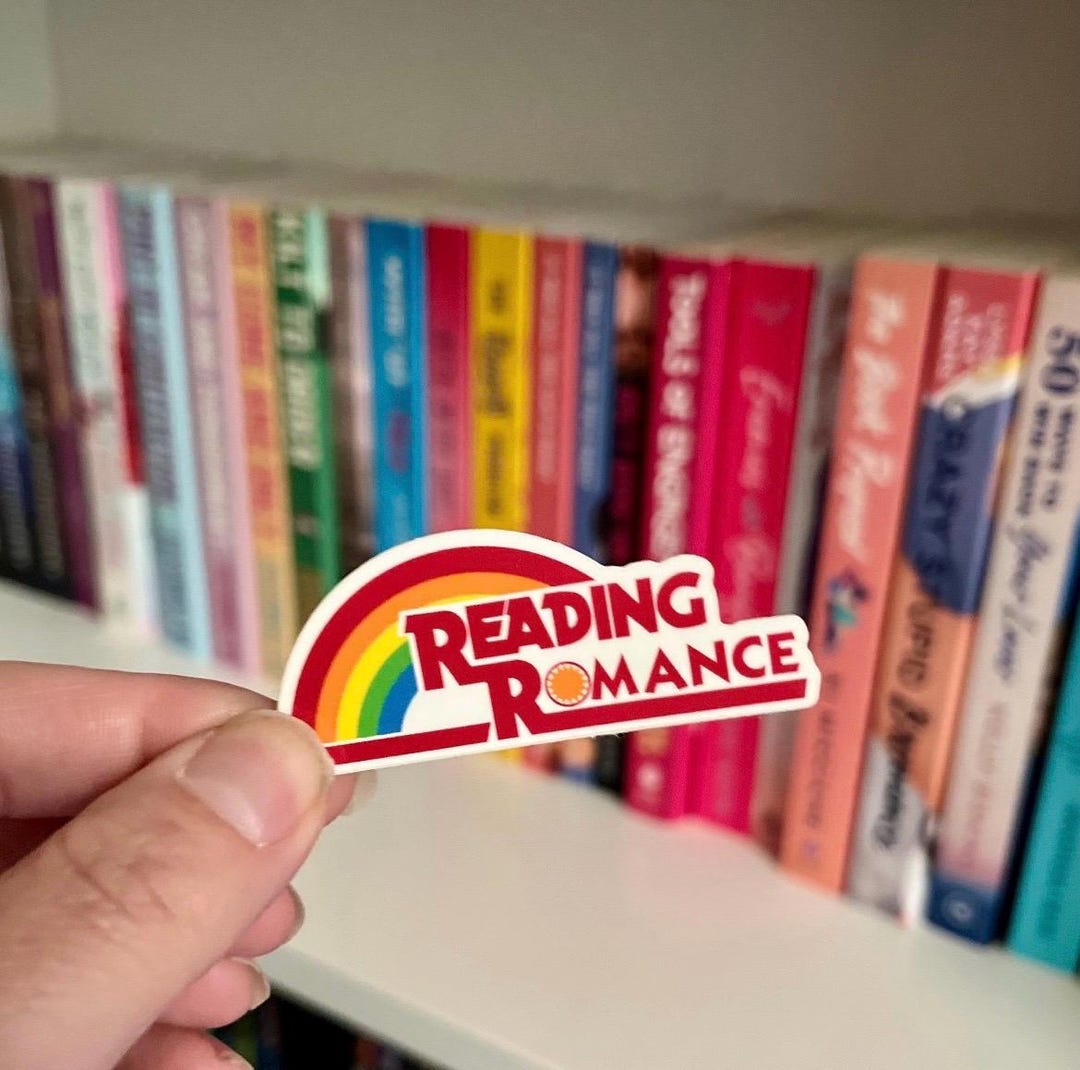 Reading Romance | 90s Kid Sticker | Funny Millennial Sticker - Etsy